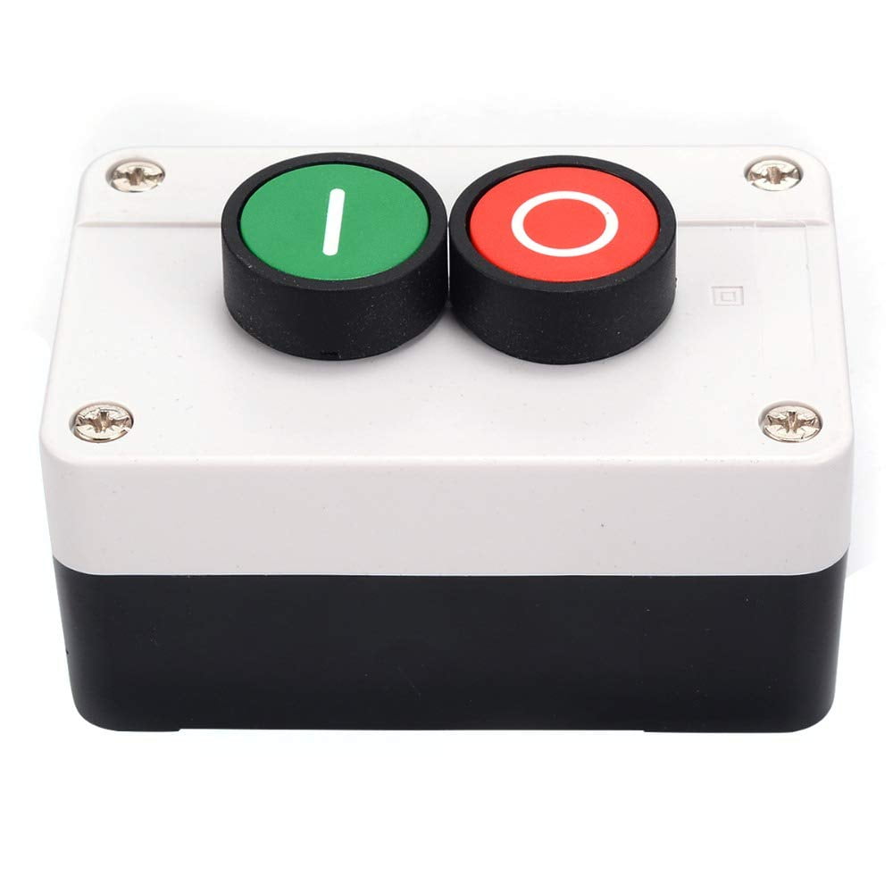 Switch 1pc White Push Button Station Switch Rectangle 1NO+1NC Te Start ...