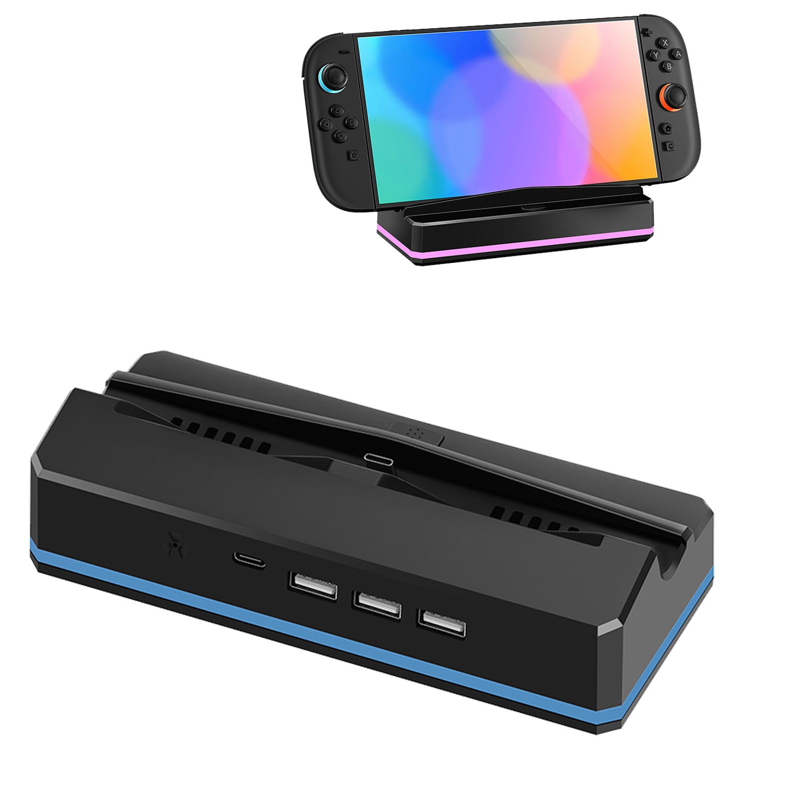Switch 2 Dock Cooling Fan with Dual Fans, RGB Lighting, 3-Speed ...
