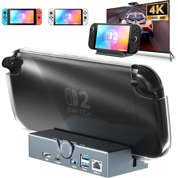Switch 2 Dock Premium Metal Switch 2 Docking Station with Adjustable ...