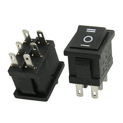 Switch 2 Pcs 6 Pin On-Off-on DPDT Panel Mount Boat Rocer Switches 250V ...
