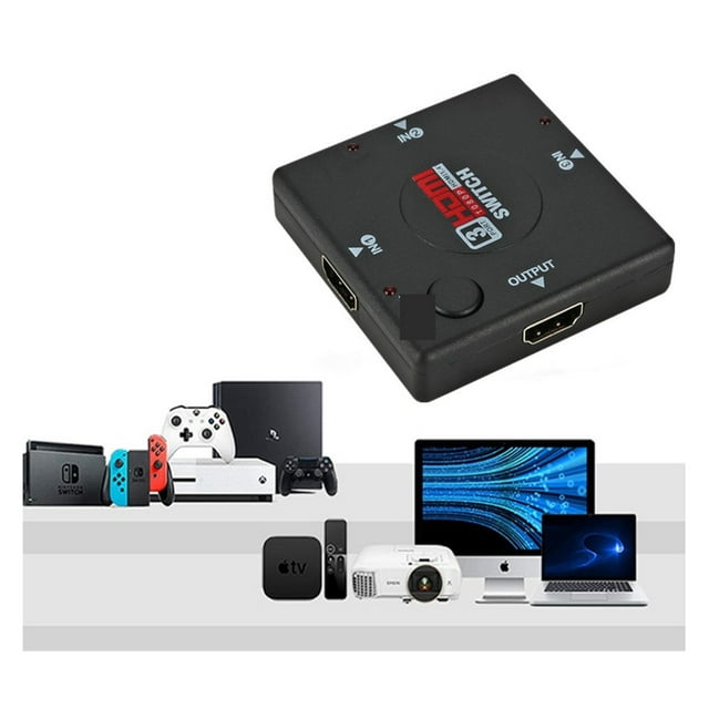 Switch 3 In 1 Out Switcher 3 Port Hub Box Auto Switch 3x1 1080p HD 3 In ...