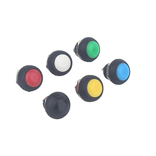 Switch 6 Colors Small 12mm Domed Plastic Momentary Pin Terminal Waterproof Doorbell Push Button ...