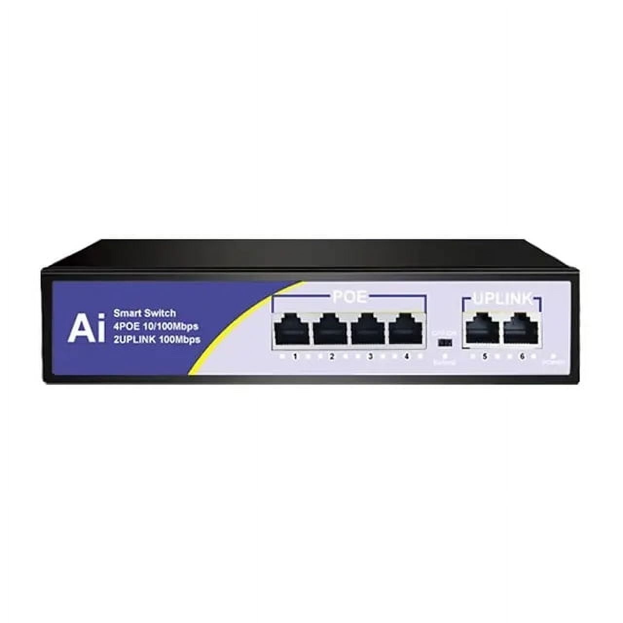 Switch 6 Port 100Mbps Ethernet Smart Switch 4 PoE+2 UpLink With ...