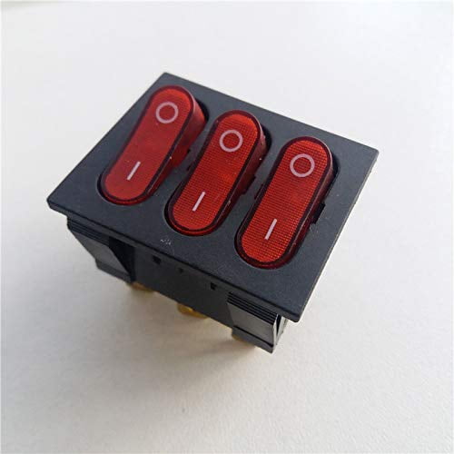 Switch 6pcs Rocer Switch 250V 15A 9 Pin 2 Gear CD3-303 Red for Power ...