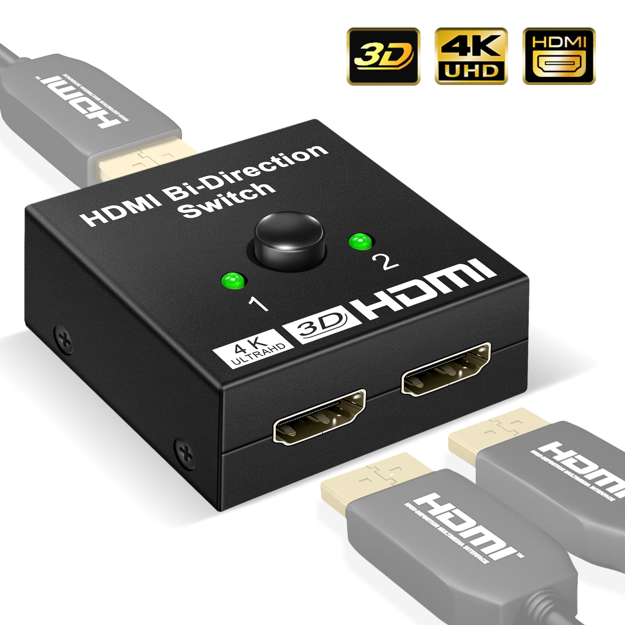 Switch Bi Directional Switcher 1 In 2 Out 2 In 1 Out Splitter Support Hdcp Ultra Hd 4k 3d