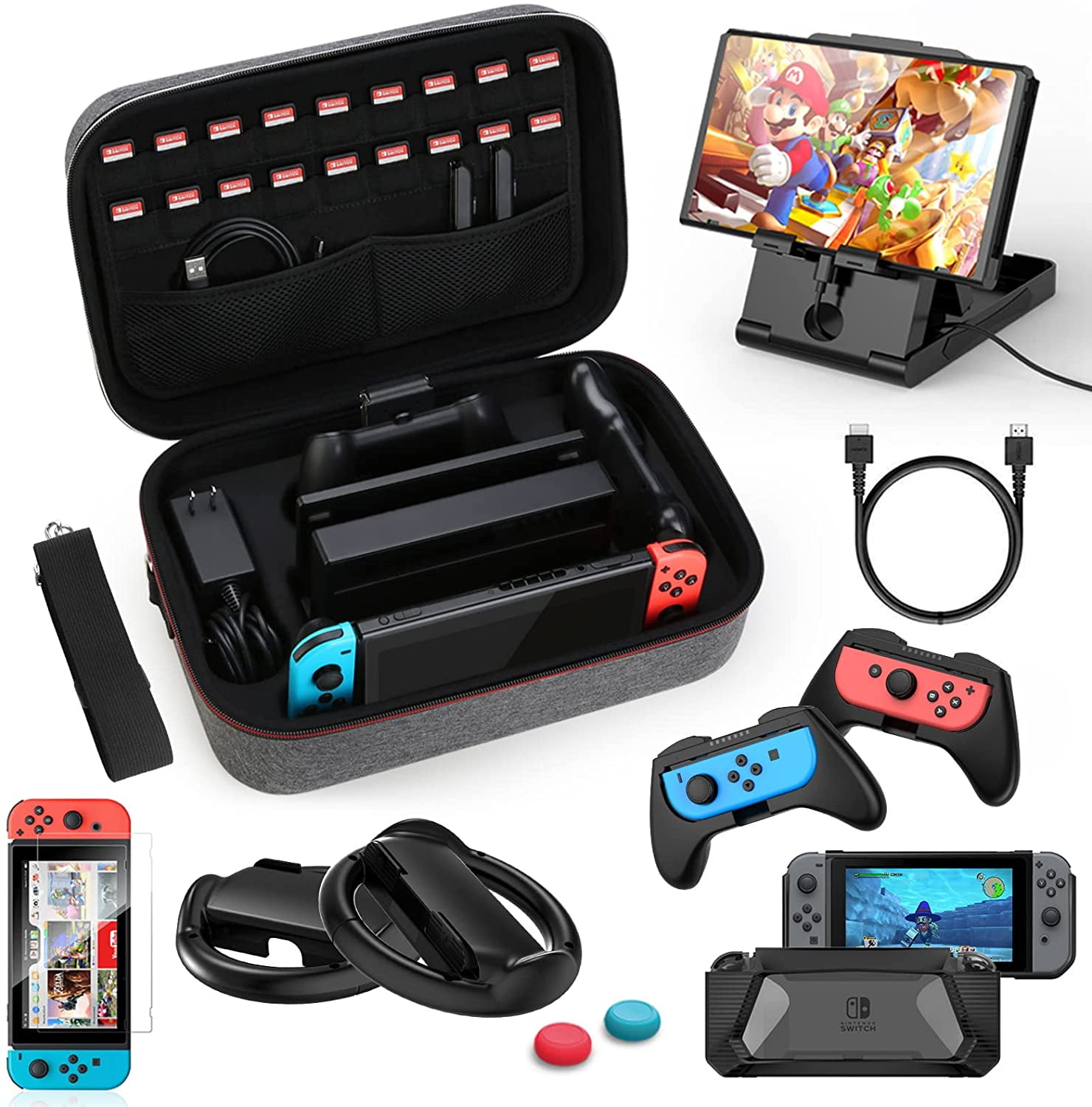 HEYSTOP Nintendo Switch Travel Carrier Game Kit: Case with Screen ...