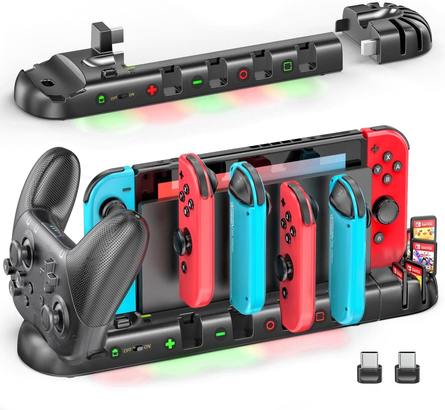 Switch Controller Charger Compatible with 6 Joy-Cons and Pro Controller ...