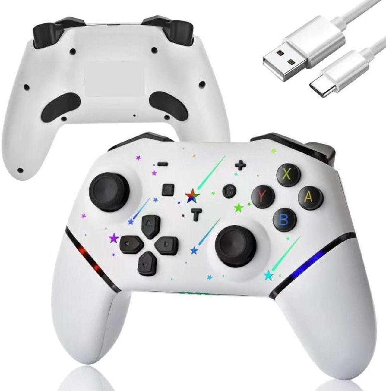 Switch Controller,Wireless Pro Controller with 1000mAh Battery/9 Colors RGB Light/Programmable ...