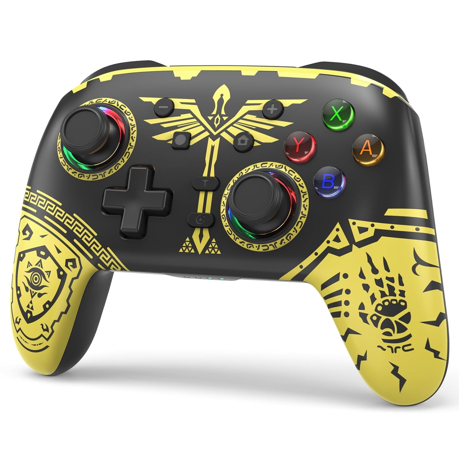 YUOY Wireless Switch Controller, Black and Gold, Compatible with Nintendo Switch, Lite, OLED, PC ...