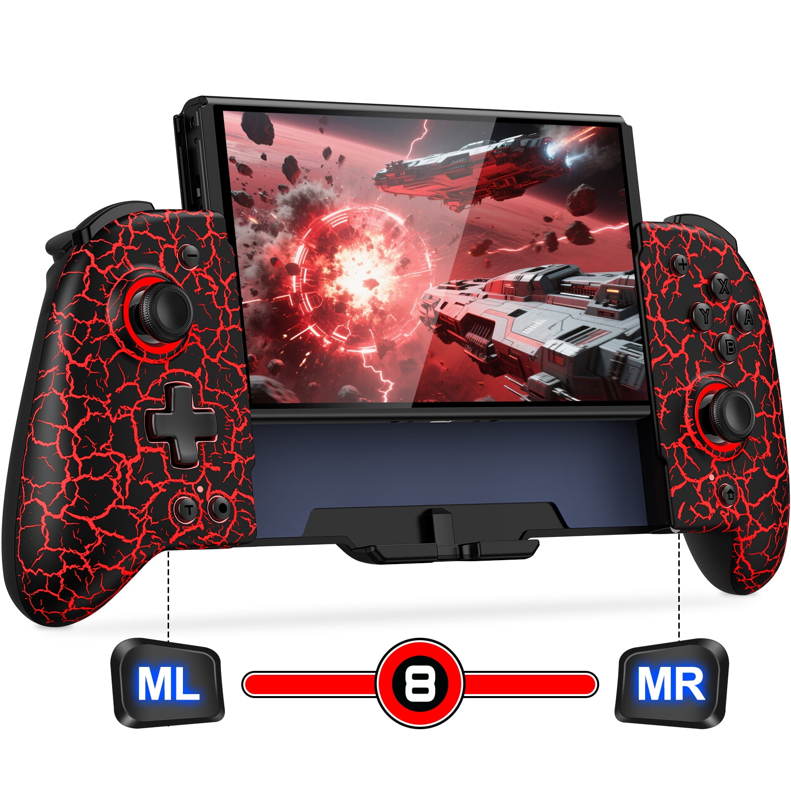 Switch Controller with Adjustable Turbo, EUROA One-Piece Joypad Controller Replacement for ...