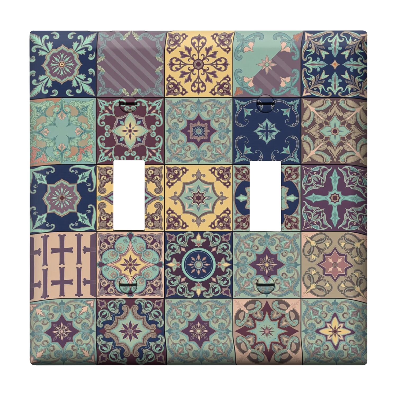 Switch Cover Bohemian Tribal Double Toggle Decorative Switch Face Wall ...