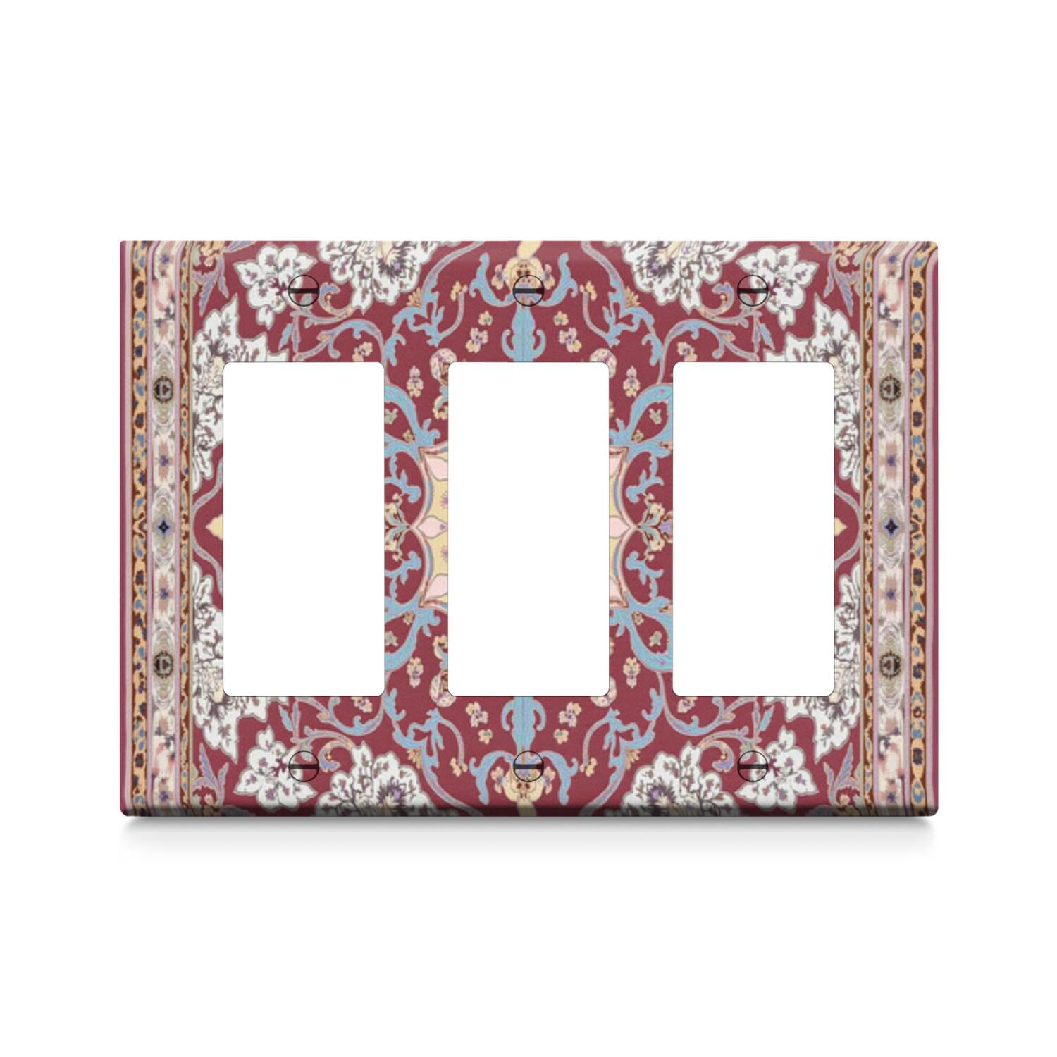 Switch Cover Boho Vintage 3 Gang Decorative Electrical Outlet Cover ...