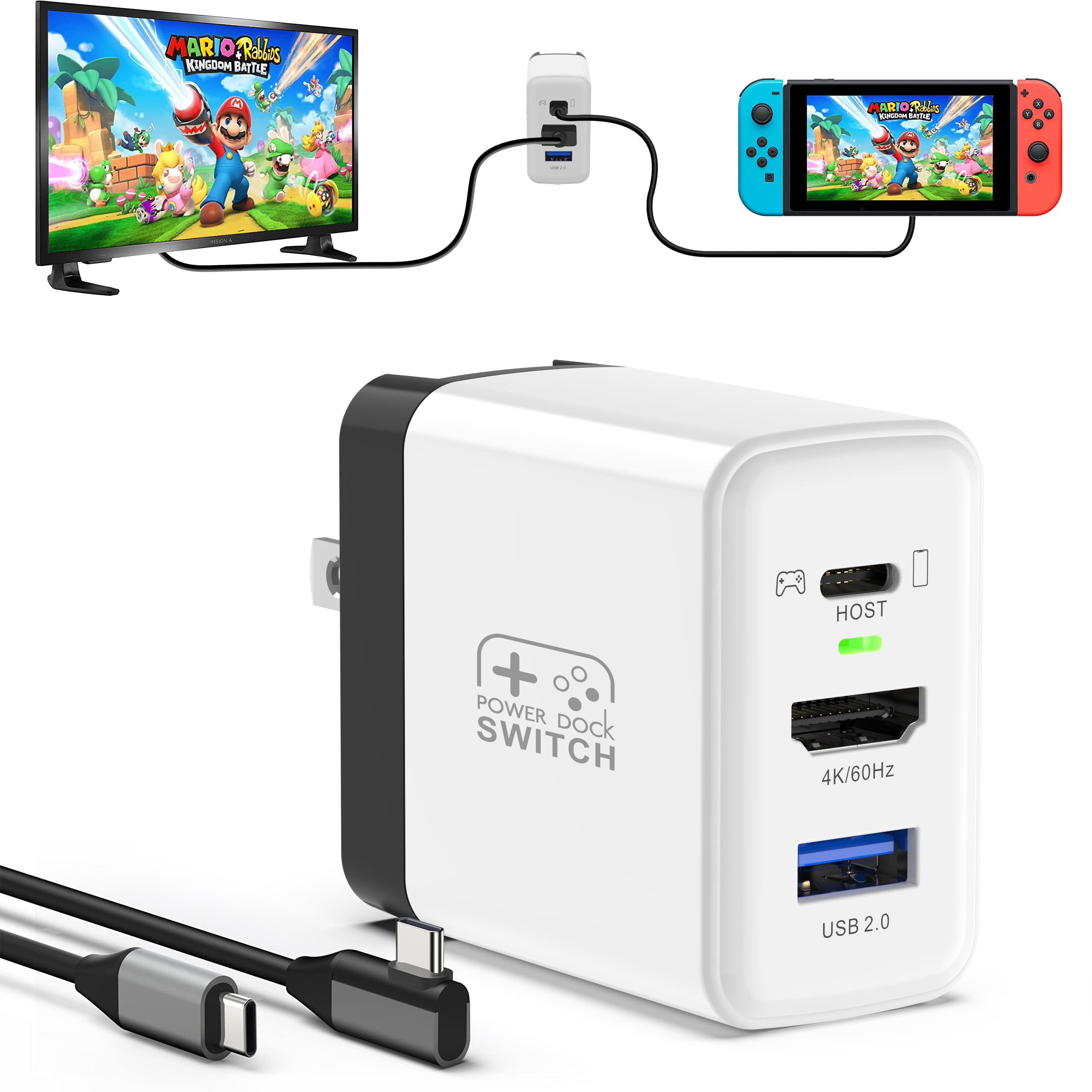 Switch Dock Charger, 30W Portable TV Docking Station for Nintendo ...