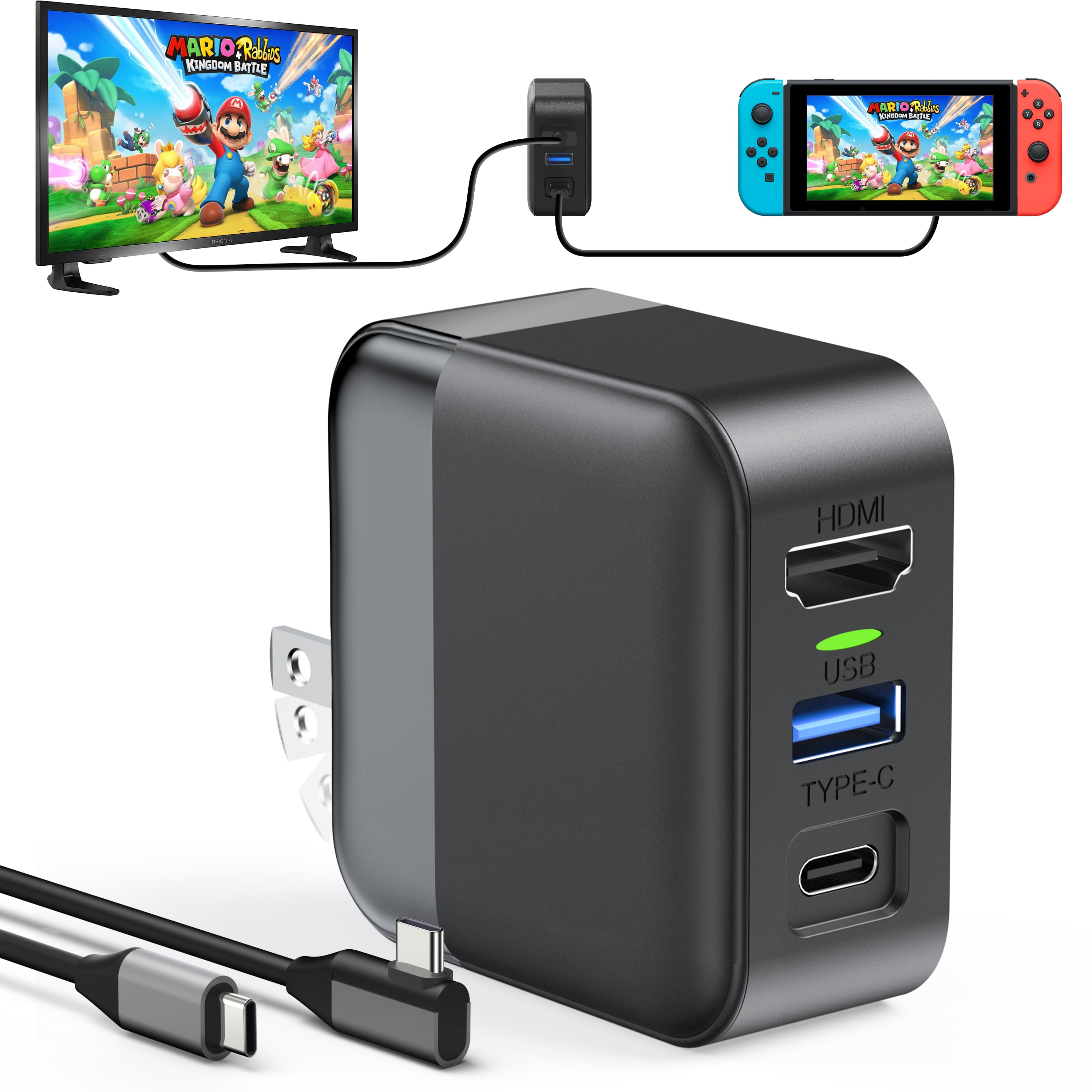 Switch Dock Charger for Nintendo Switch/OLED, Portable TV Docking ...