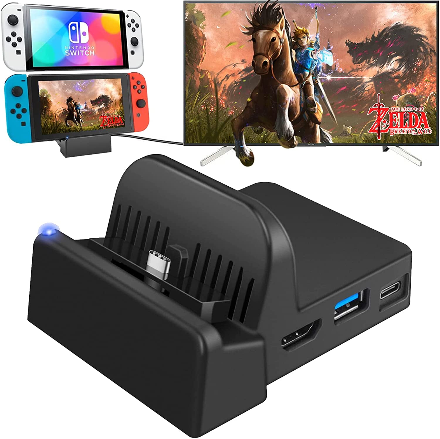 Walmart Nintendo Switch Dock, Mini Portable Docking Station with 4K ...