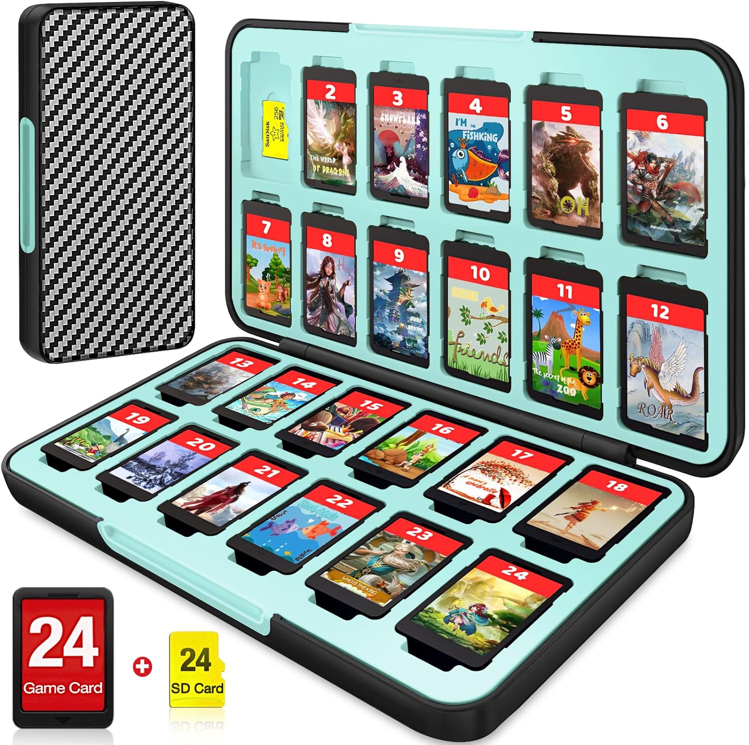 Hard Shell 12 Game Caddy and Super Mario Odyssey for Nintendo Switch ...
