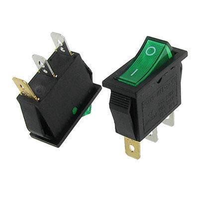 Switch Green Light Illuminated ON-Off 2 Position SPST Boat Rocer Switch ...