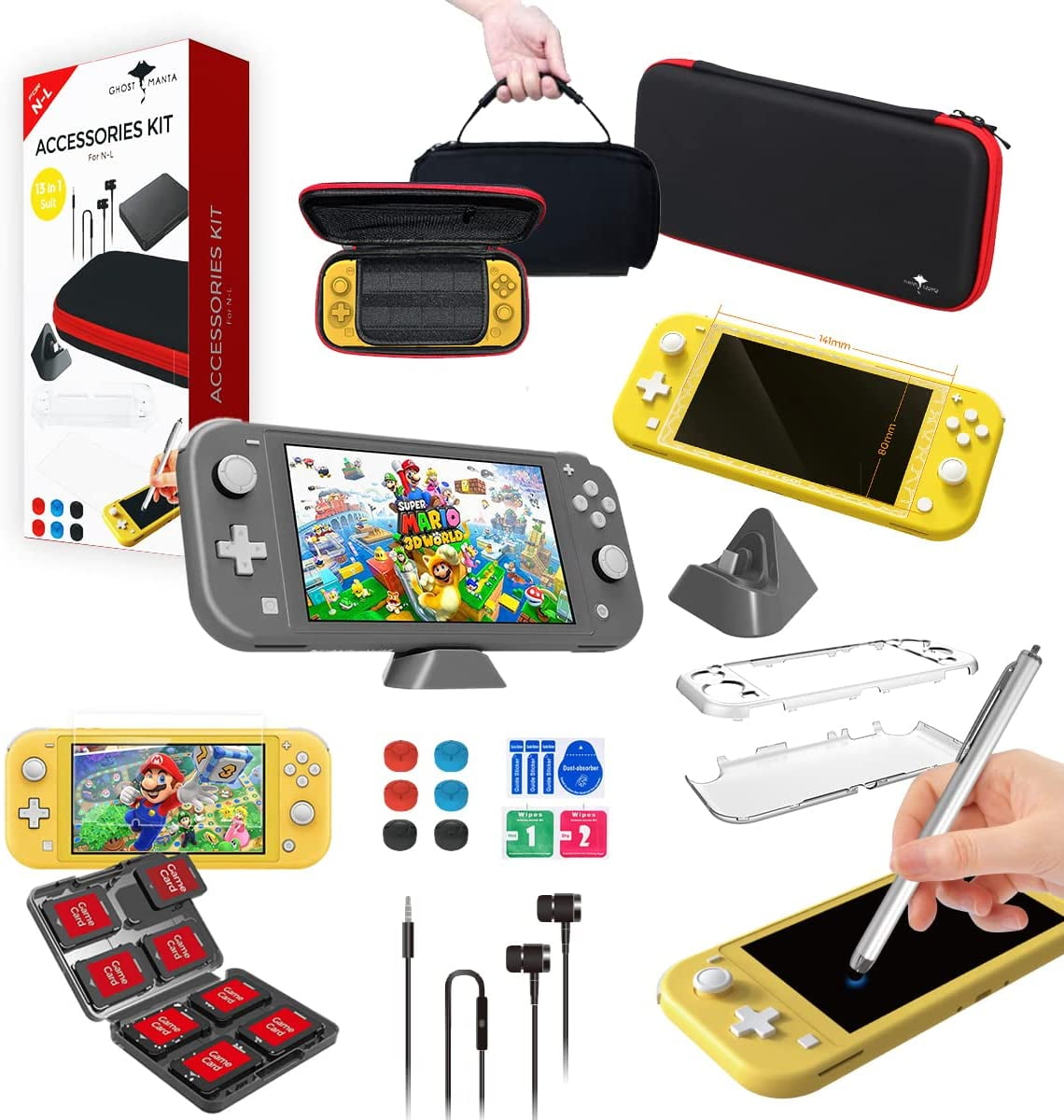Switch Lite 12 in 1 Accessories Kit For Nintendo Switch Lite Console ...