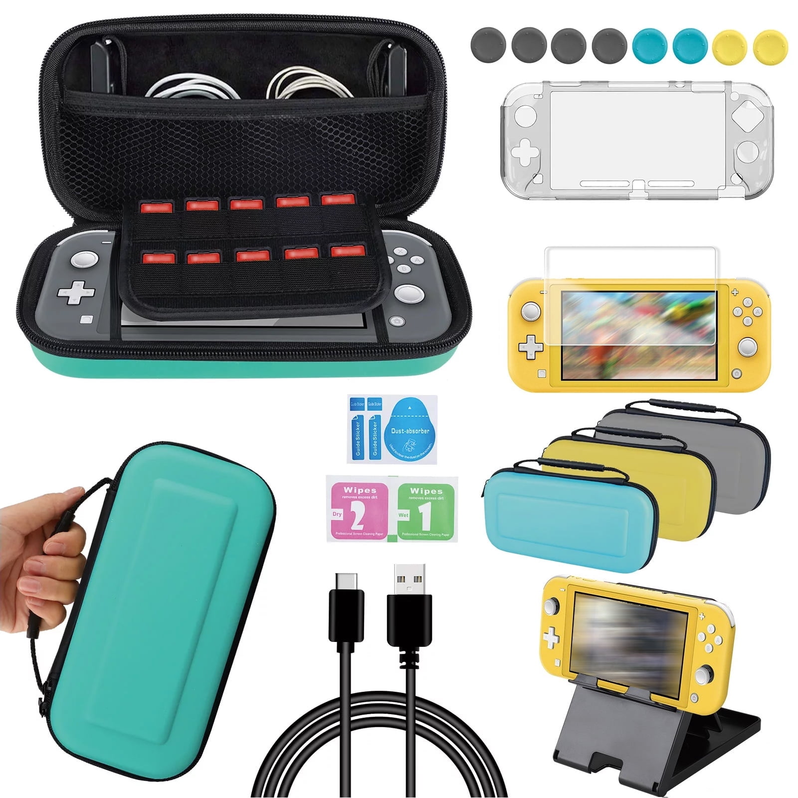 Switch Lite Accessories Bundle, 9-in-1 Accessories Kit Fit for Nintendo ...