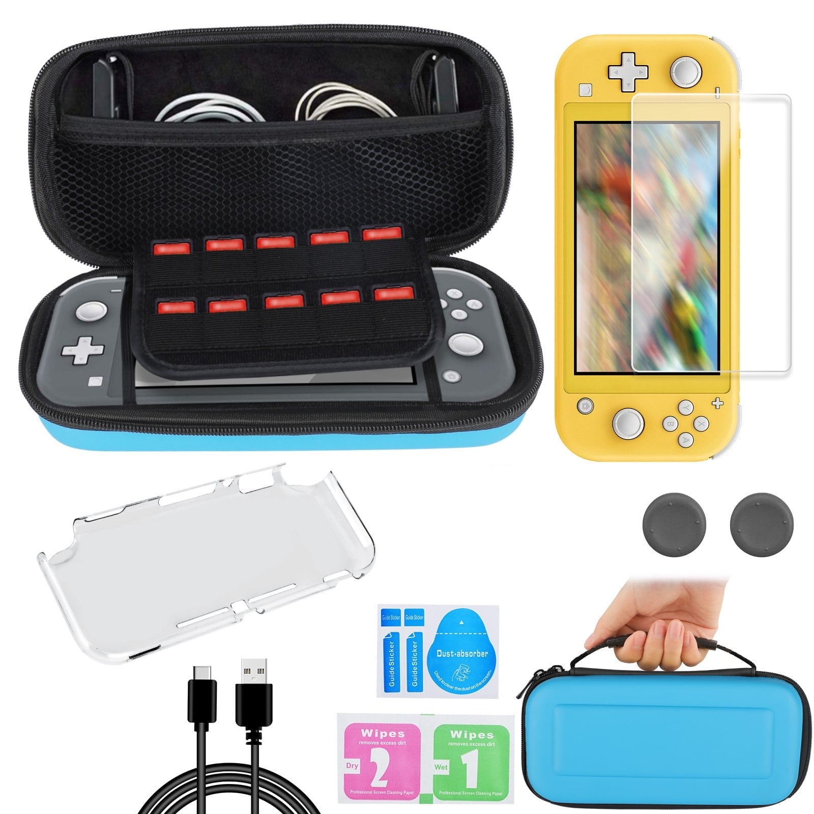 Switch Lite Accessories Bundle, Carrying Case Fit for Nintendo Switch ...
