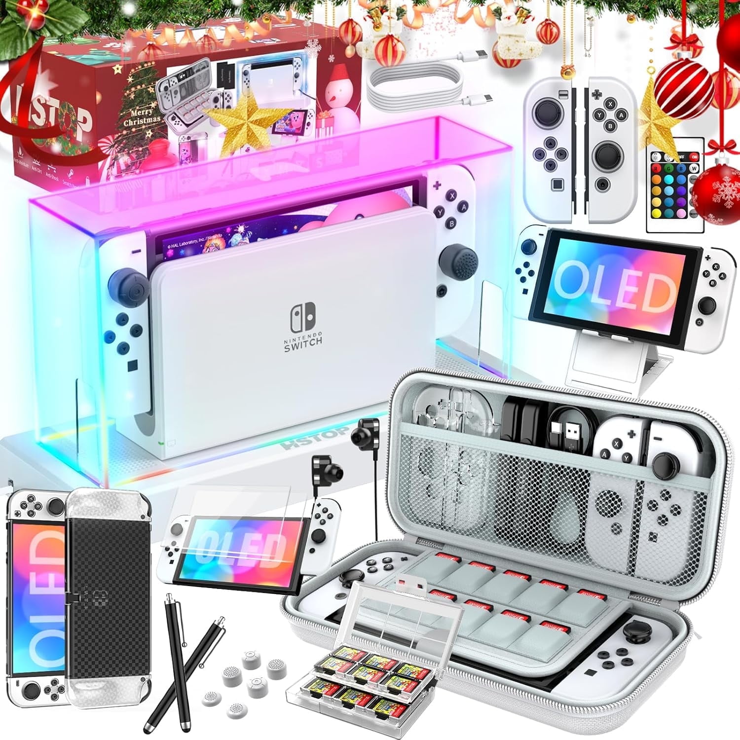 Switch OLED Accessories Bundle 25 in 1 for Nintendo Switch OLED, Gift ...