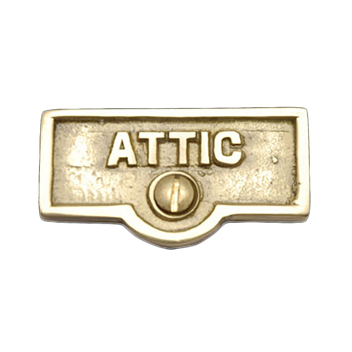 Switch Plate Tags ATTIC Name Signs Labels Lacquered Brass Traditional ...