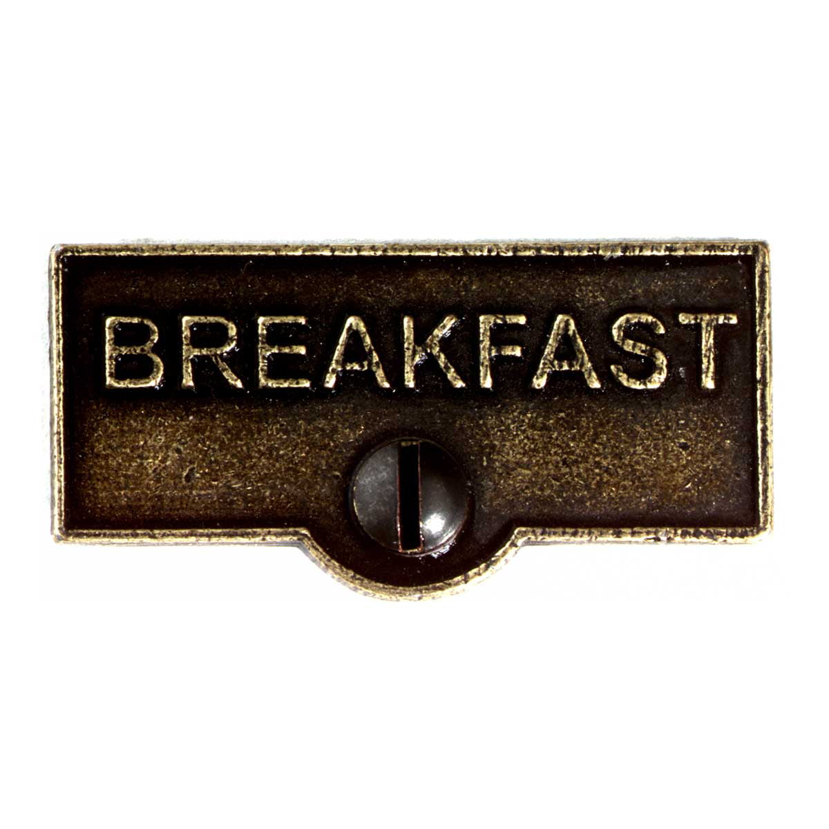 Switch Plate Tags BREAKFAST Name Signs Labels Cast Brass Traditional ...