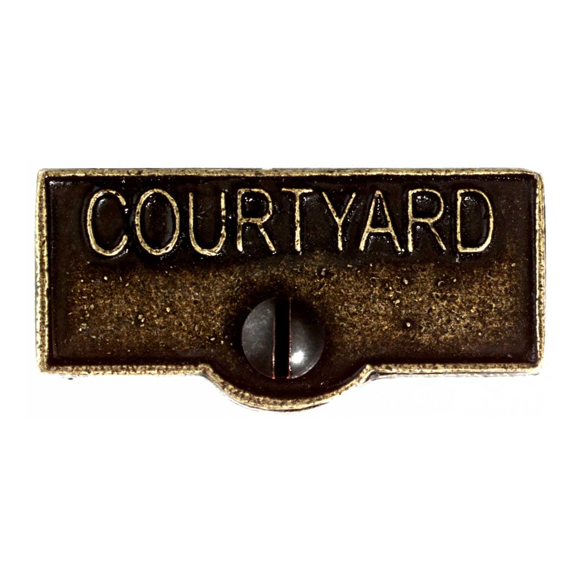 Switch Plate Tags Courtyard Sign Labels Cast Brass Traditional Engraved ...