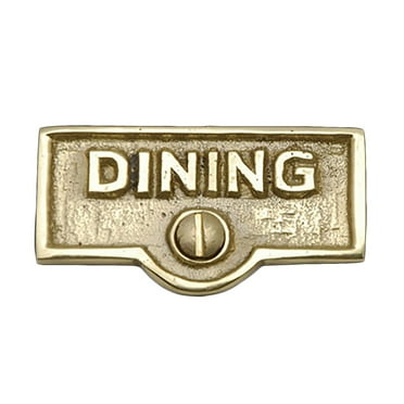 2 Switch Plate Tags DINING ROOM Name Signs Label Chrome Brass ...