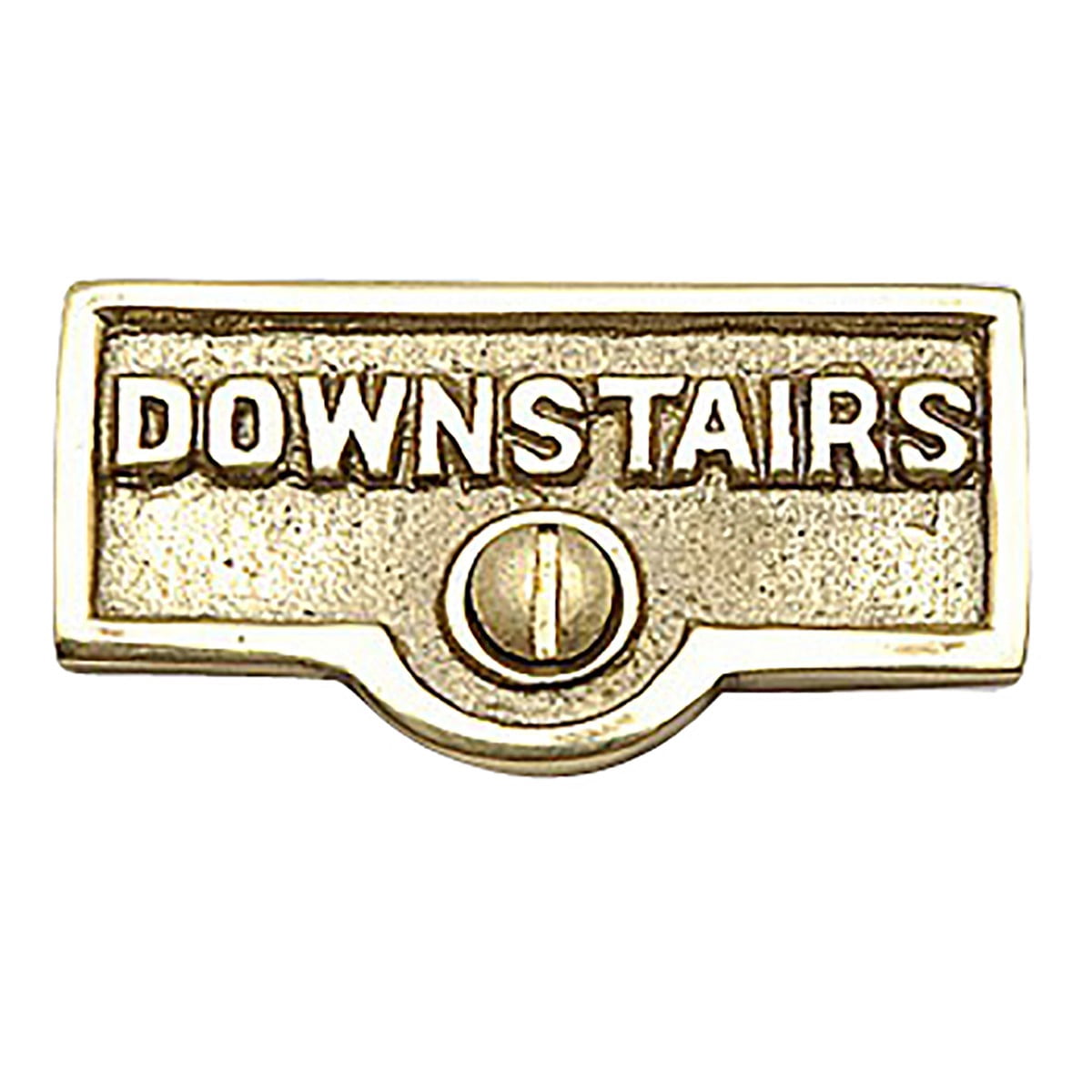 Switch Plate Tags DOWNSTAIRS Name Signs Labels Brass Traditional ...