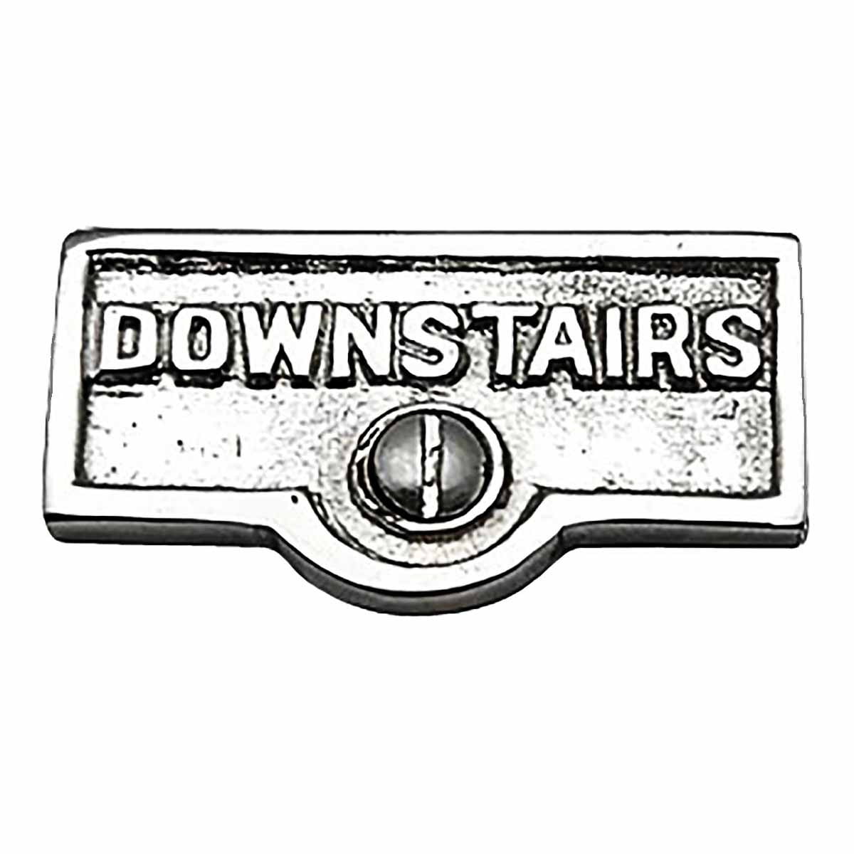 Switch Plate Tags DOWNSTAIRS Name Signs Labels Chrome Brass Traditional ...