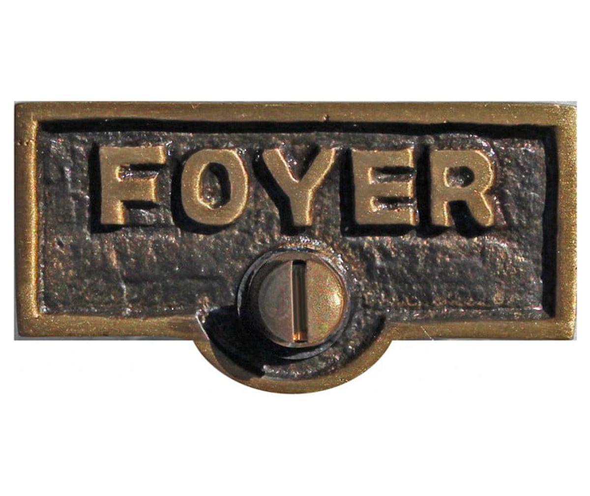 Switch Plate Tags FOYER Name Signs Labels Antique Brass Traditional ...