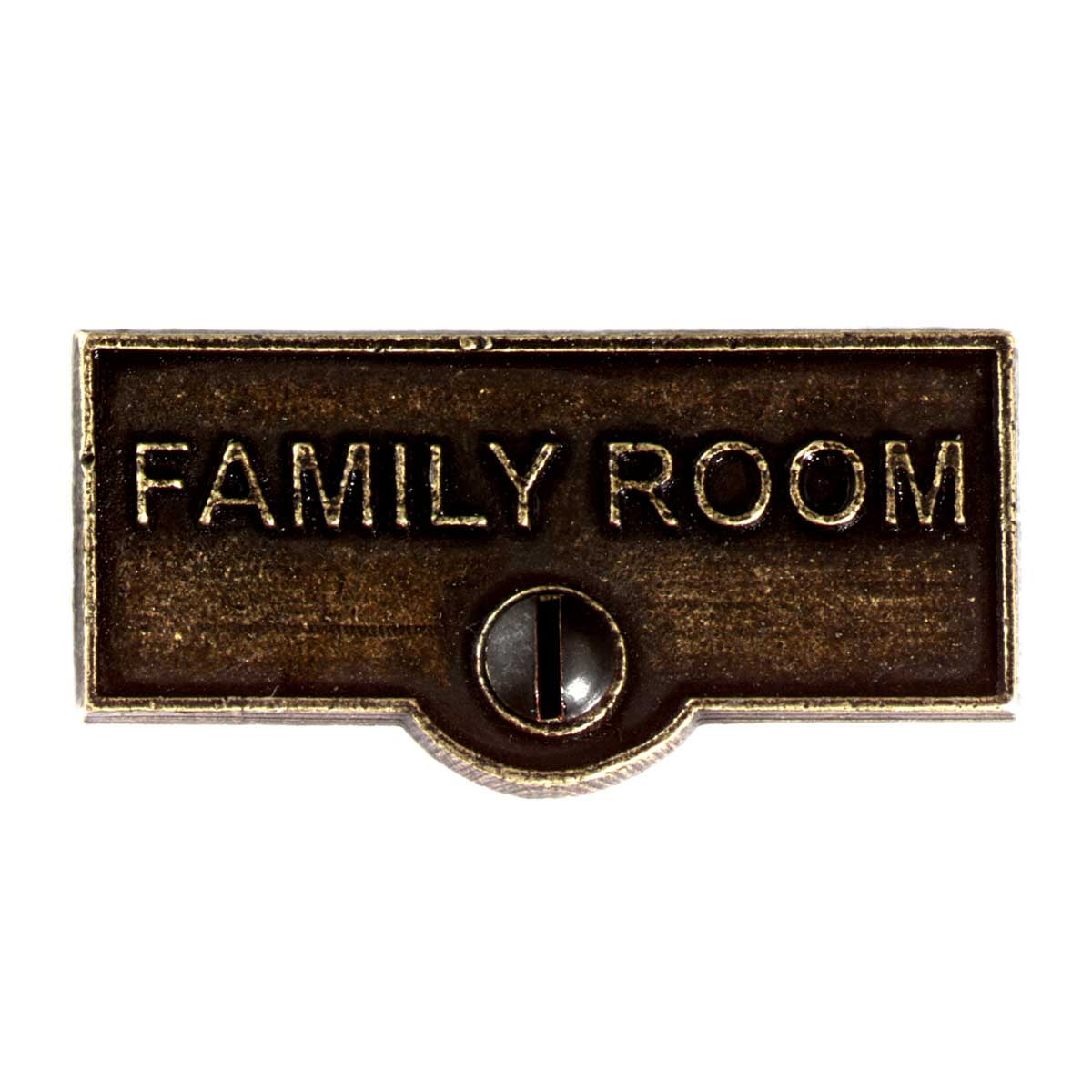 Switch Plate Tags 'Family Room' Name Signs Labels Cast Brass ...