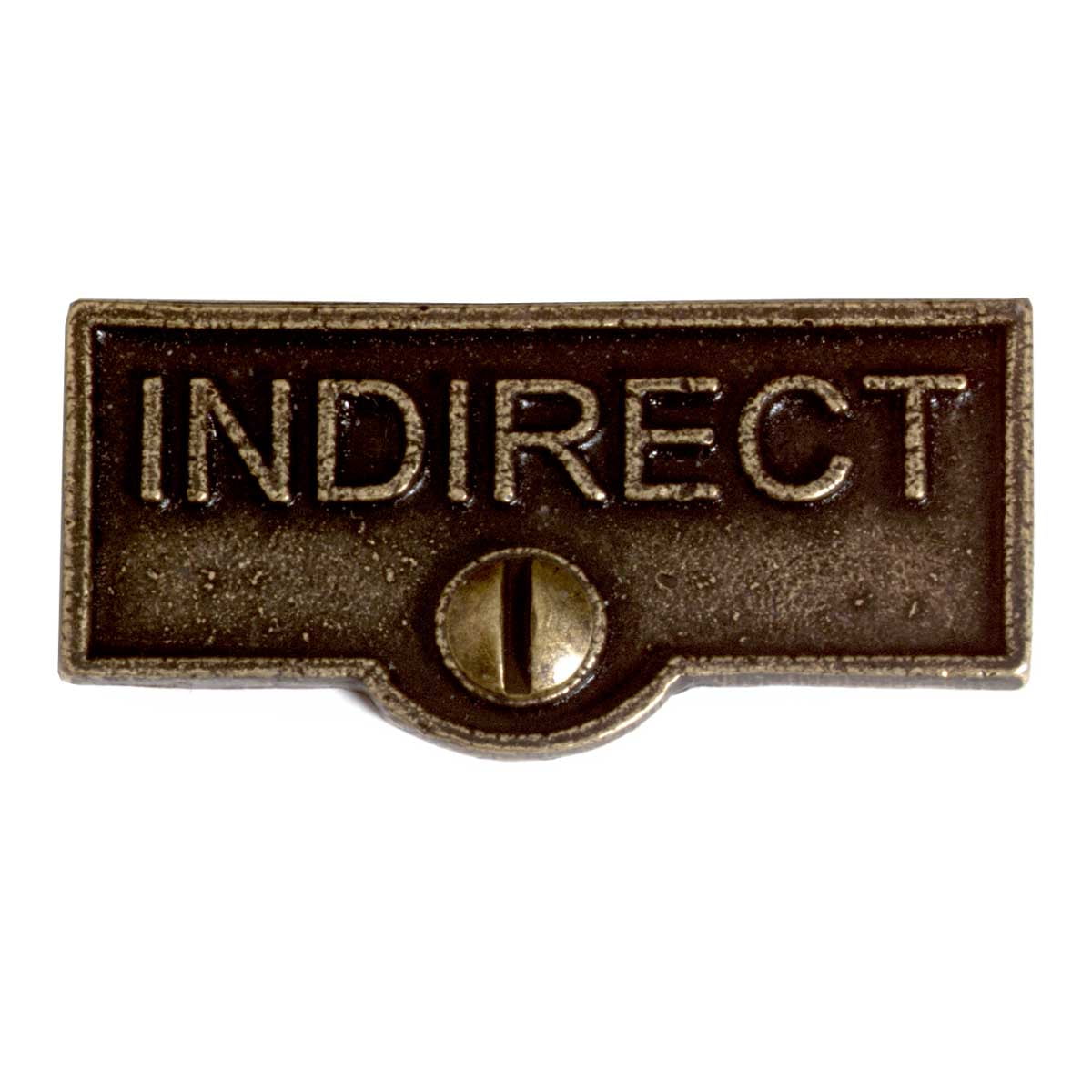 Switch Plate Tags INDIRECT Sign Board Cast Brass Traditional Engraved ...