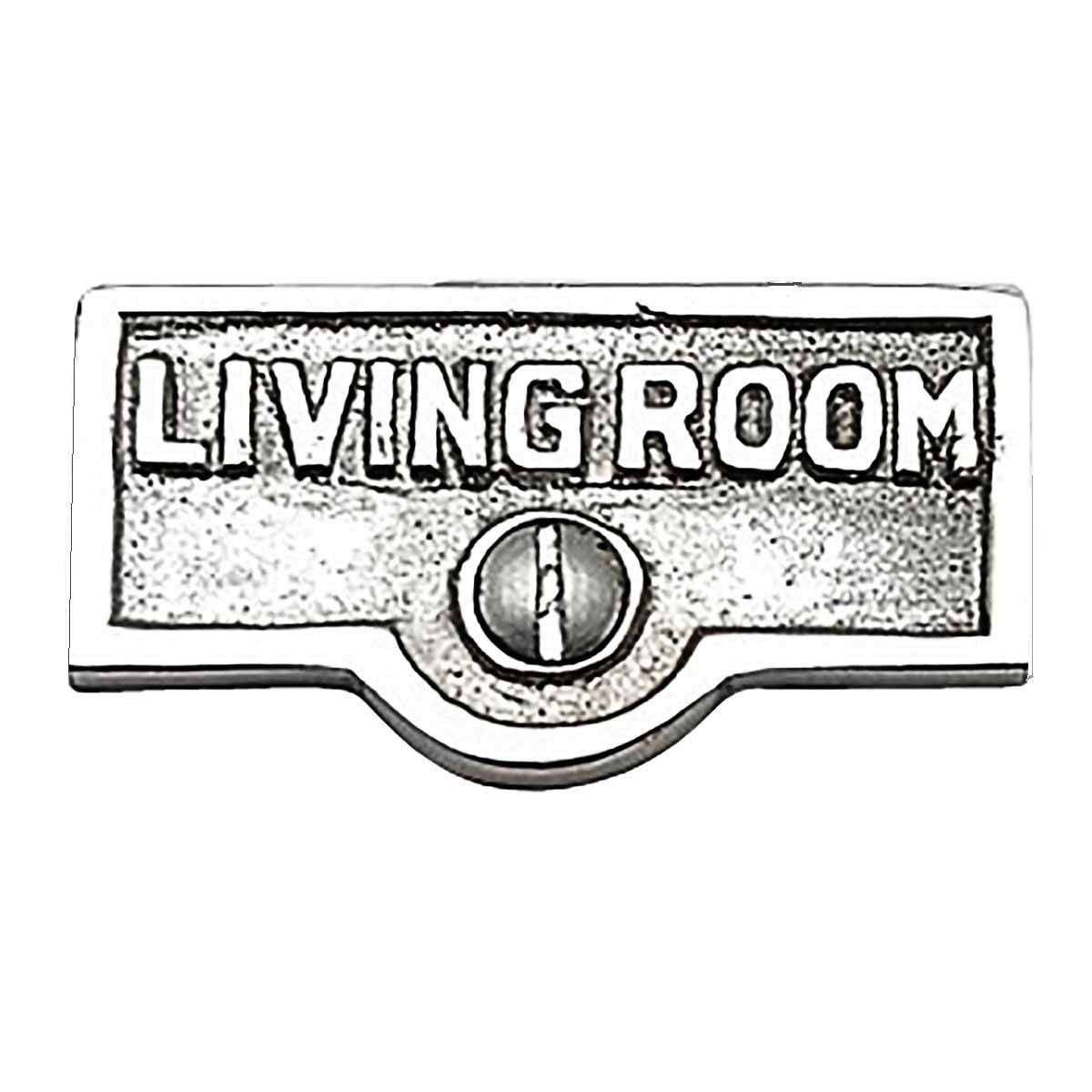 Switch Plate Tags LIVING ROOM Name Sign Labels Chrome Brass Traditional ...