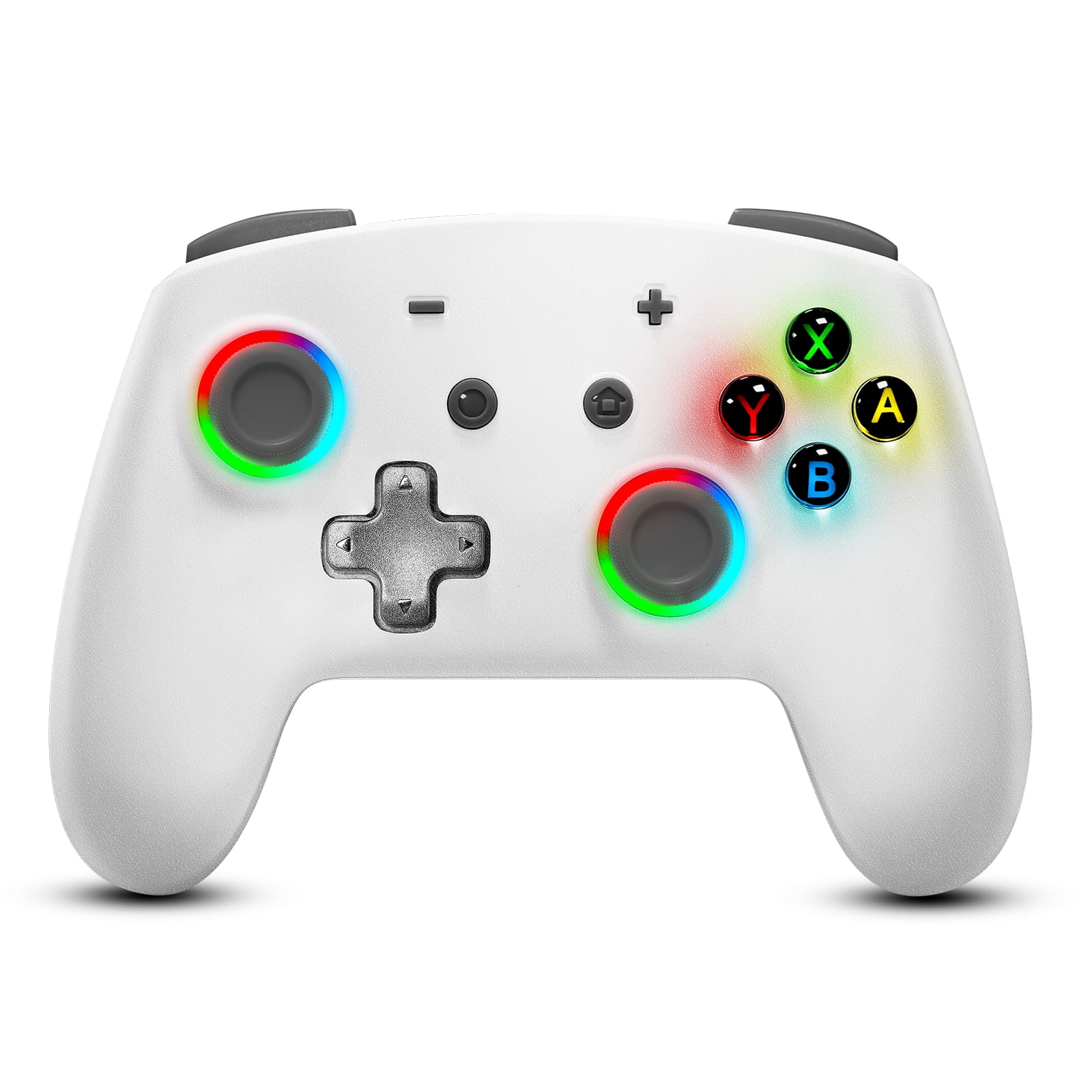 Switch Pro Controller, 9 Colors RGB Lights with BackButton/Dual Vibration/6-Axis Motion ...