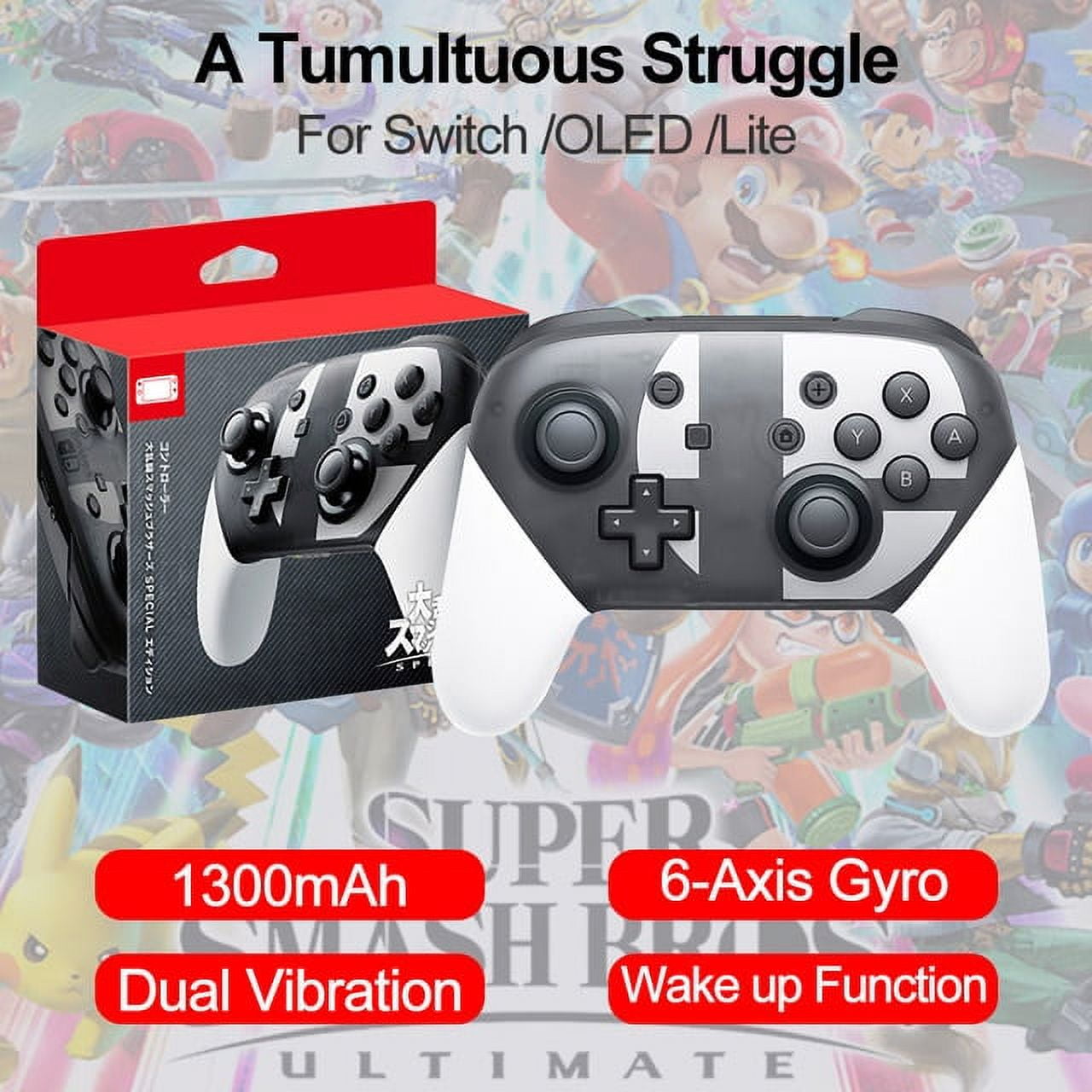 Switch Pro Gamepad For Nintendo Switch Lite Oled Joystick Controller Ns Game Wireless Bluetooth 0860