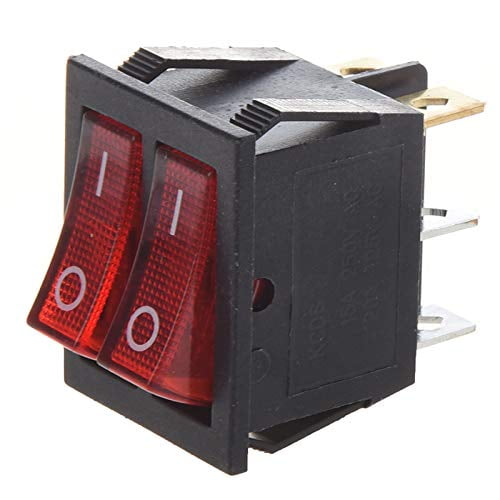 Switch Red Light Illuminated 6 Pin SPST ON/Off Boat Rocer Switch AC 15A ...