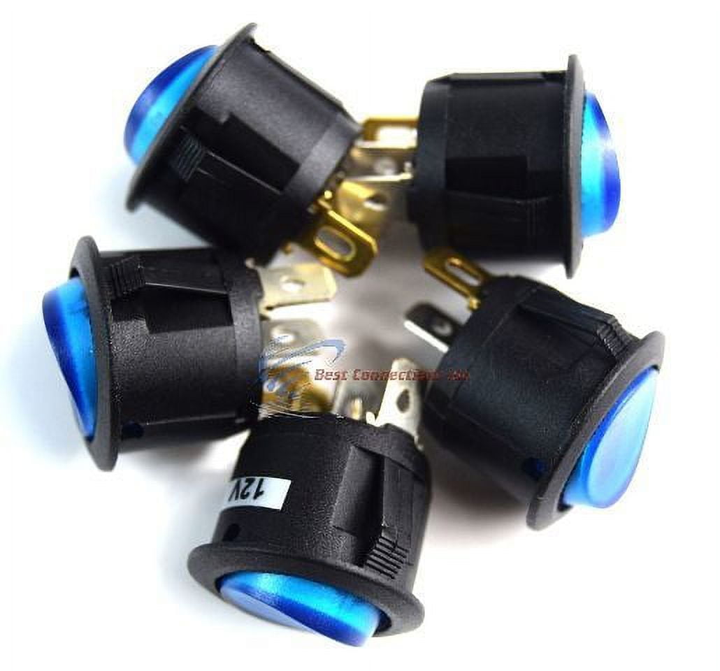 Nippon America 3 Prong Blue Led Rocker Switch, 5 Pack, Ec-1217 ...