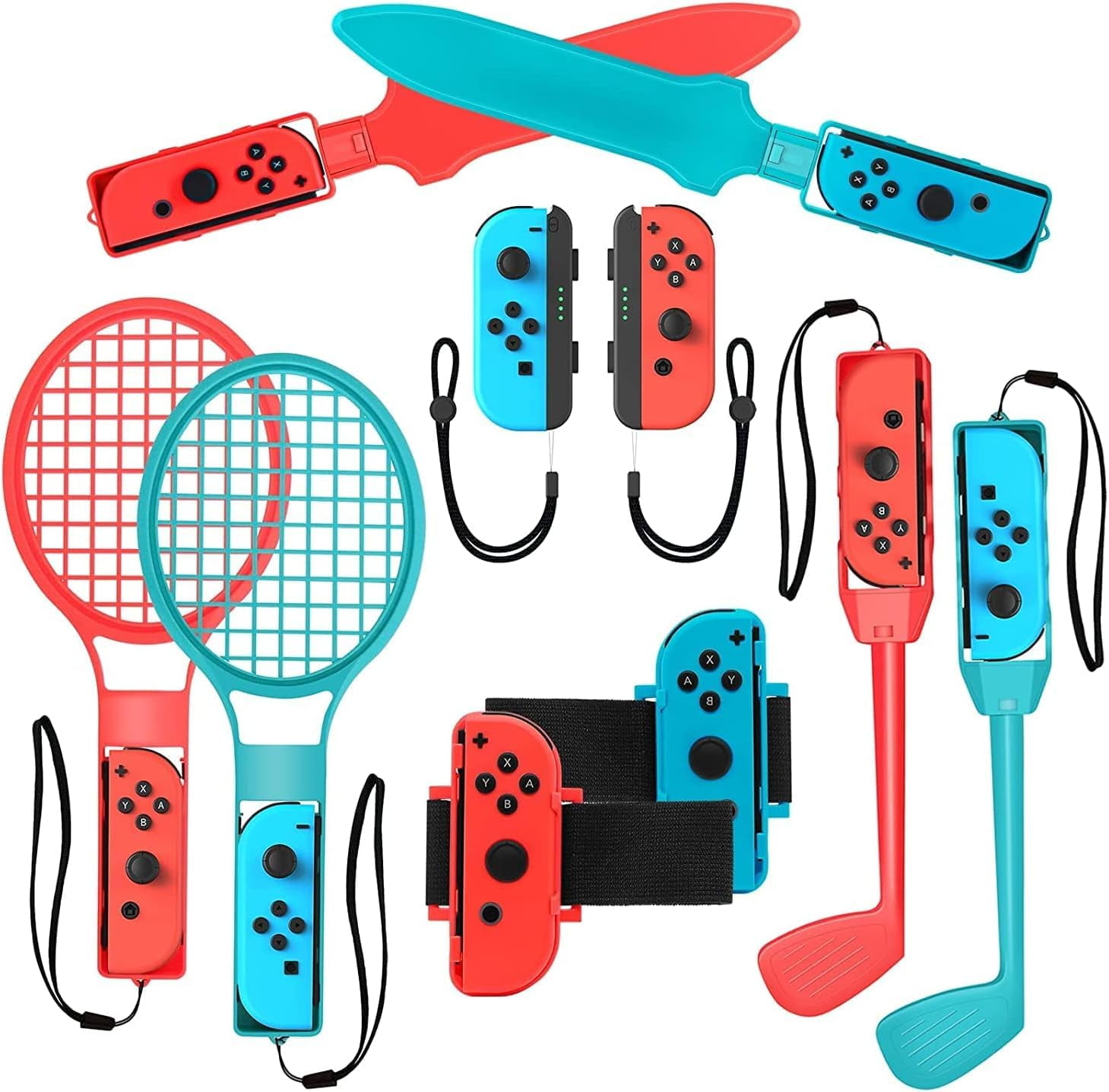 Switch Sports Accessories Bundle -10 in 1 Family Accessories Kit for NS ...