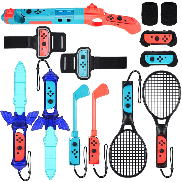 Nintendo Switch 14 in 1 Sports Bundle for Family Kit - Game Gun, Golf ...