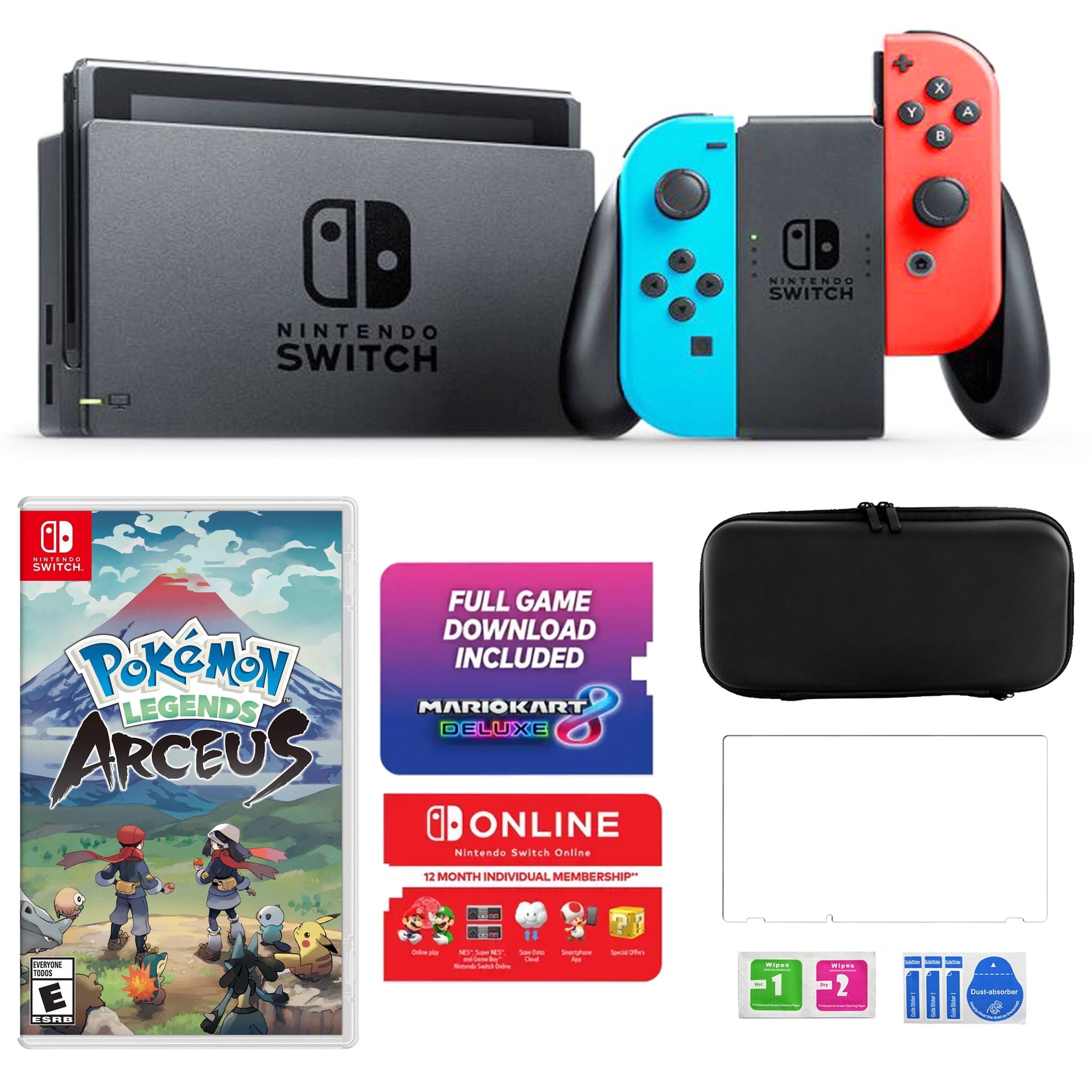 Nintendo Switch withMarioKart 8 Bundle in Neon with Pokemon Arceus ...