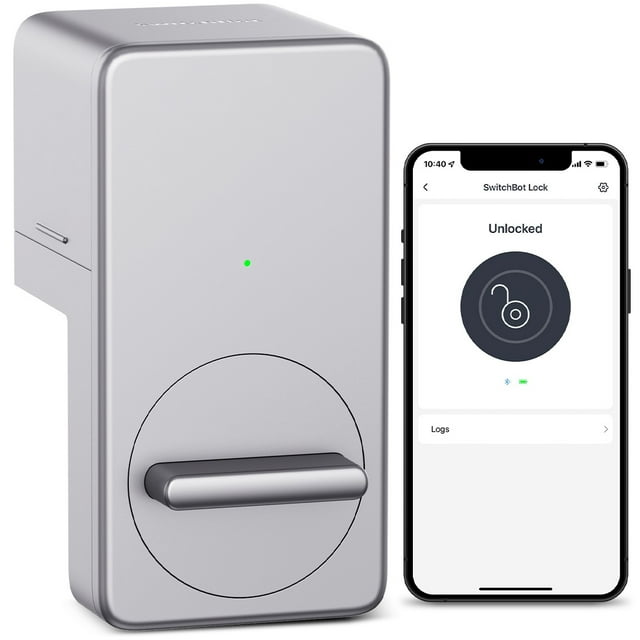 SwitchBot Smart Lock, Smart Bluetooth Deadbolt for Front Door, Silver ...