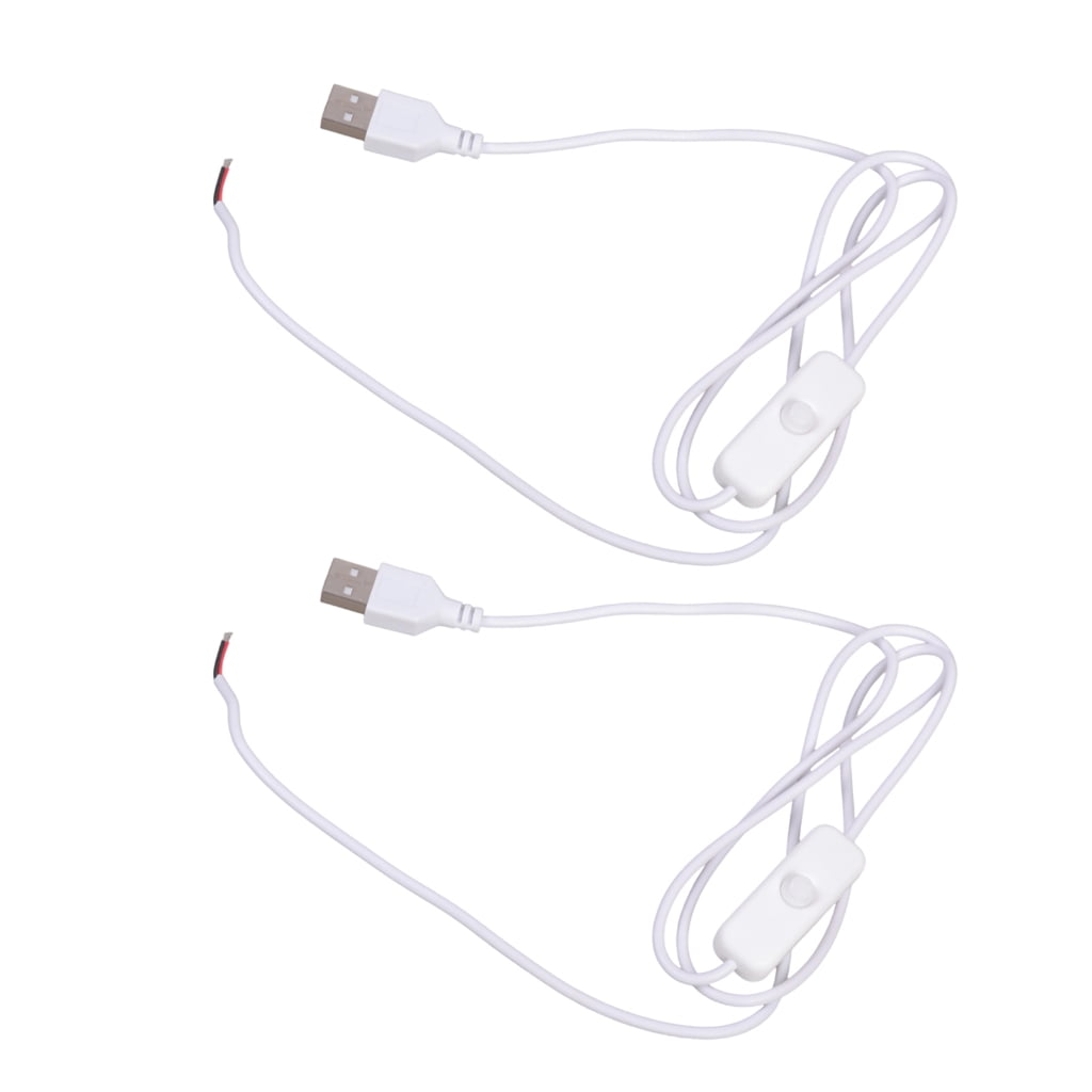 Switchable USB Power Cord 2 Pin Bare Wire Termination 5V/1A Voltages ...