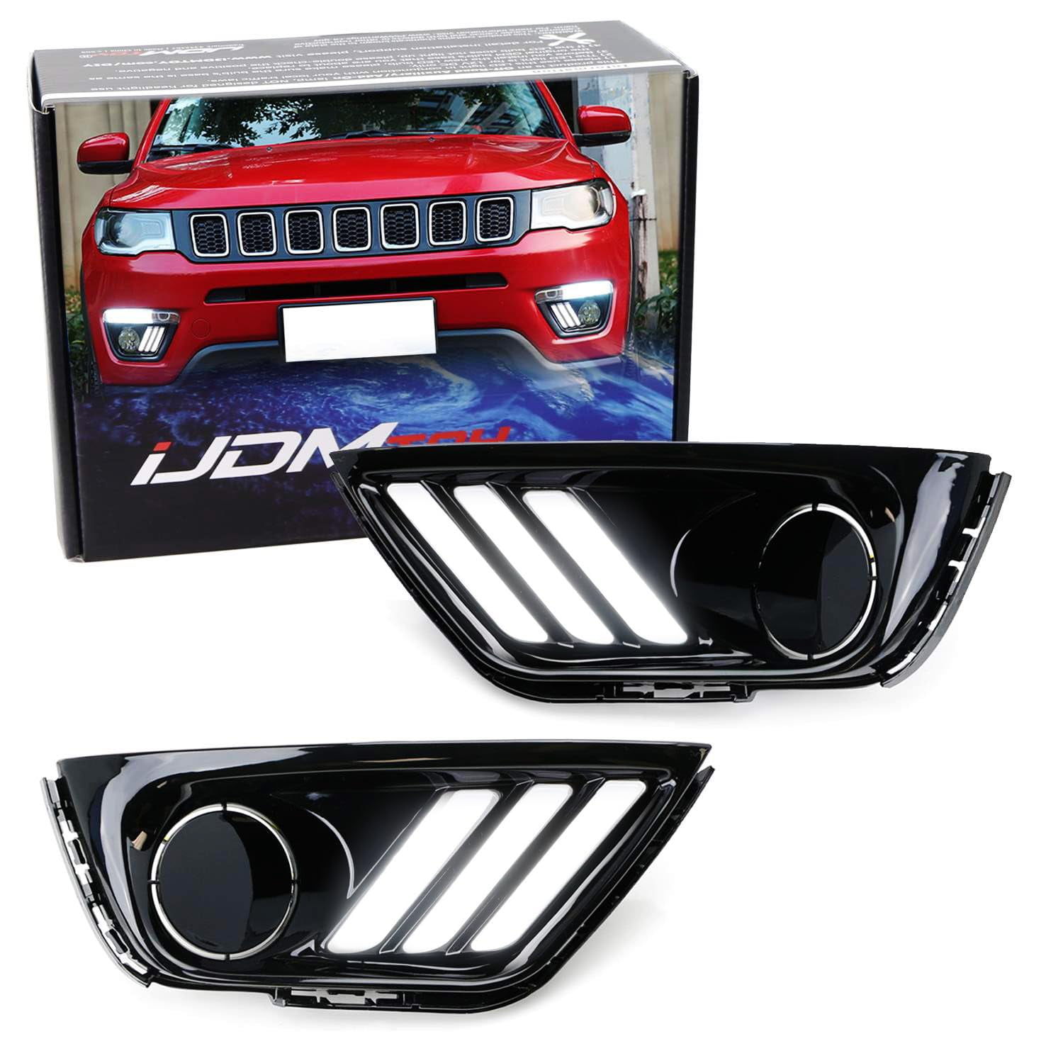 Switchback LED Daytime Running Light Kit For Jeep 2017-2020 Compass, OEM Replacement White/Amber ...