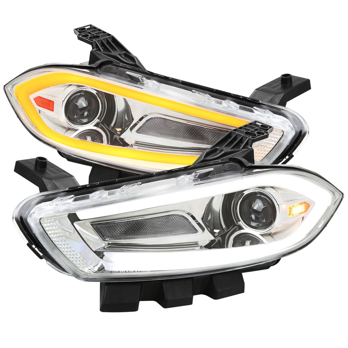 Switchback Sequential Animated LED Bar Projector Headlights (Chrome ...