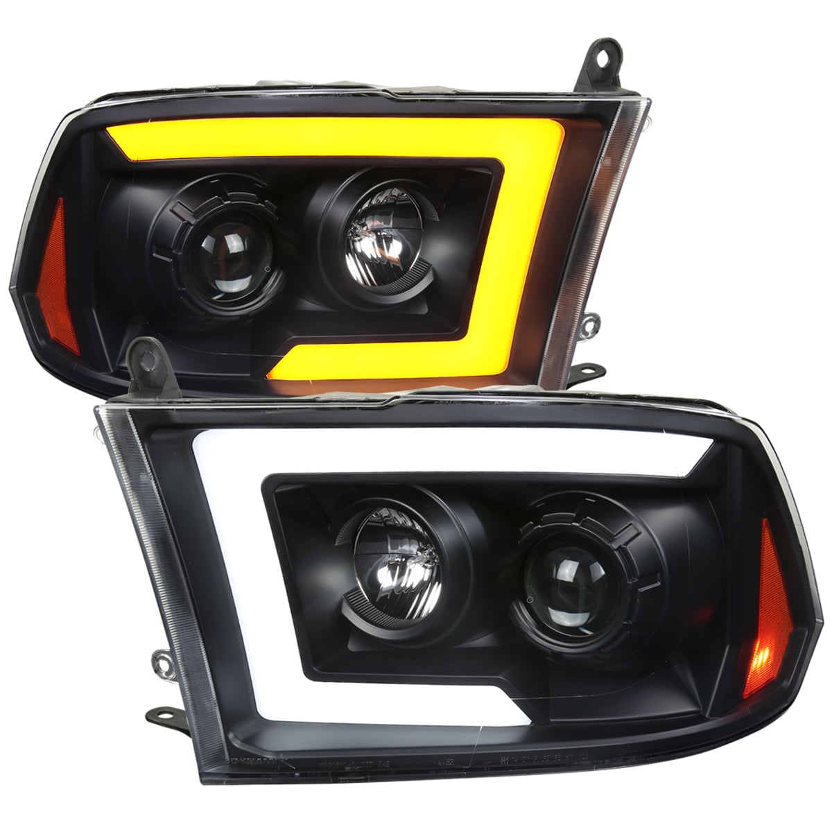 Switchback Sequential LED C-Bar Projector Headlights (Black Housing ...