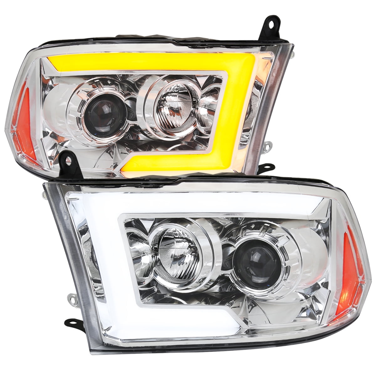 Switchback Sequential LED C-Bar Projector Headlights (Chrome Housing ...