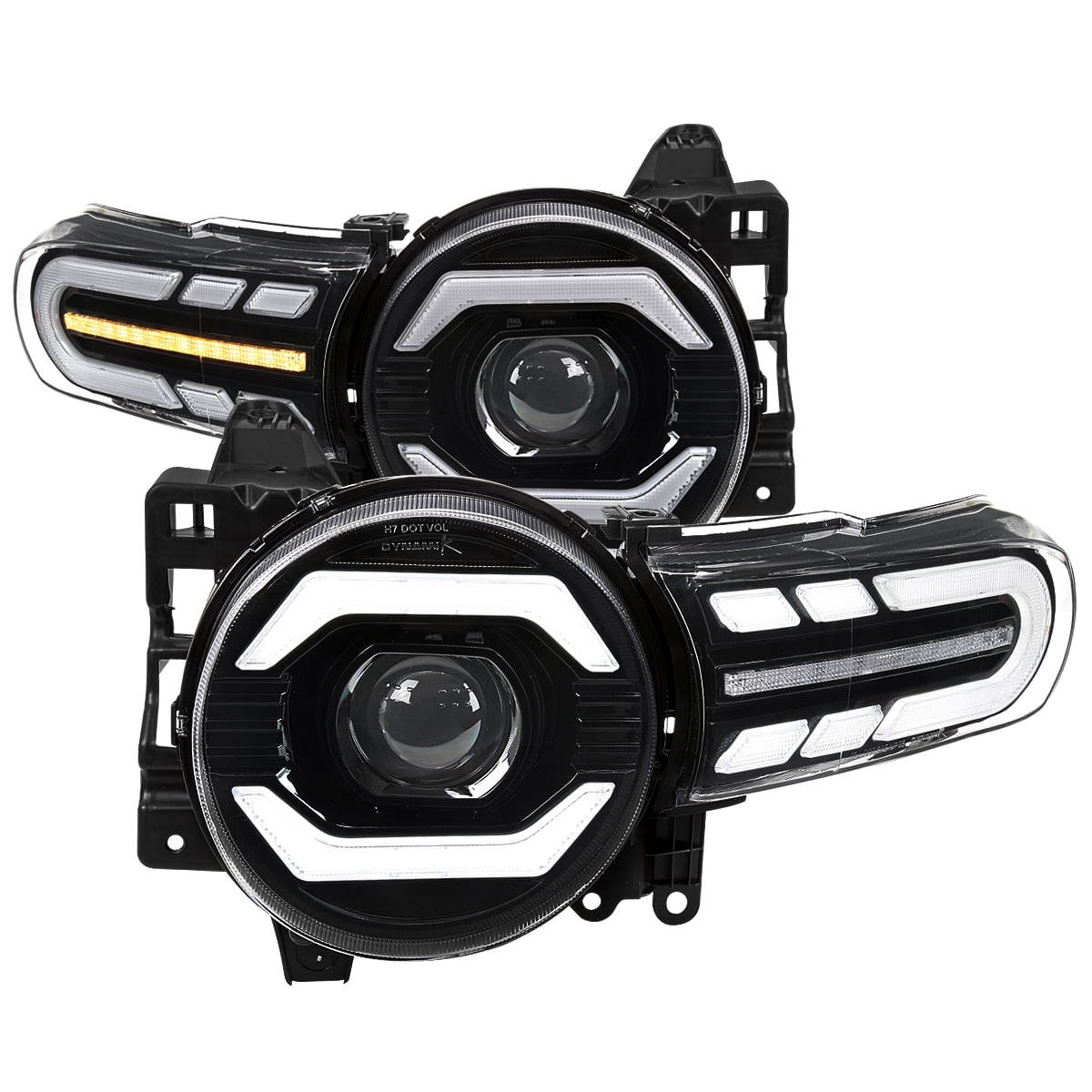 Switchback Sequential Turn Signal Animated LED Bar Projector Headlights ...