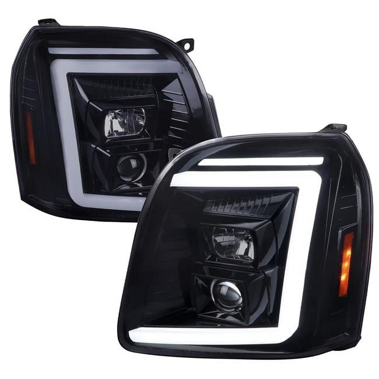 Switchback & Sequential Turn Signal Projector Headlight with LED Bar ...